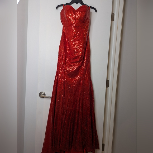 Dresses | The Ultimate Jessica Rabbit Red Sequined Gown | Poshmark